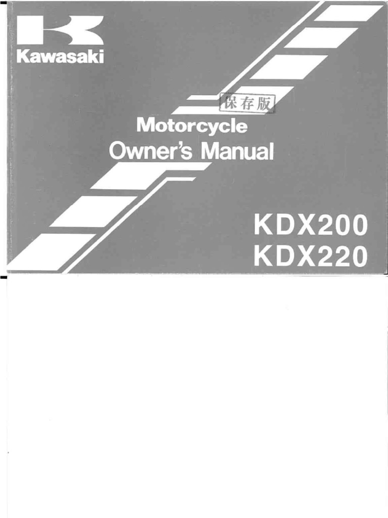 Manual Kawasaki KDX 200 - 1999 | PDF