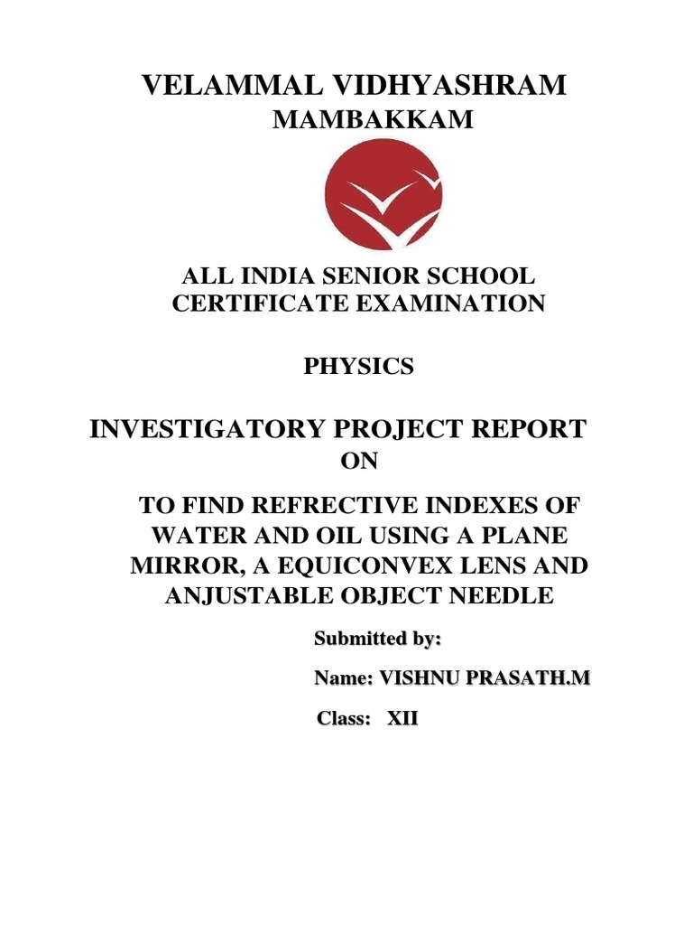 Phy Project-1-1 PDF | PDF | Refractive Index | Materials Science
