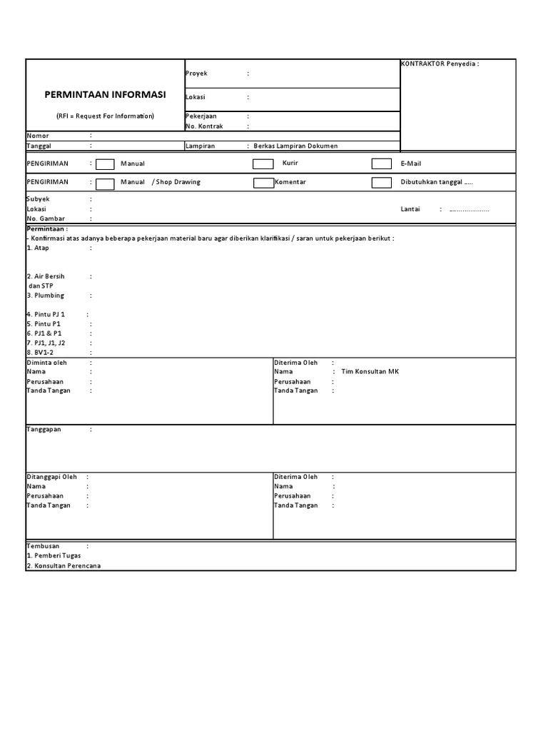 Form RFI Surat | PDF