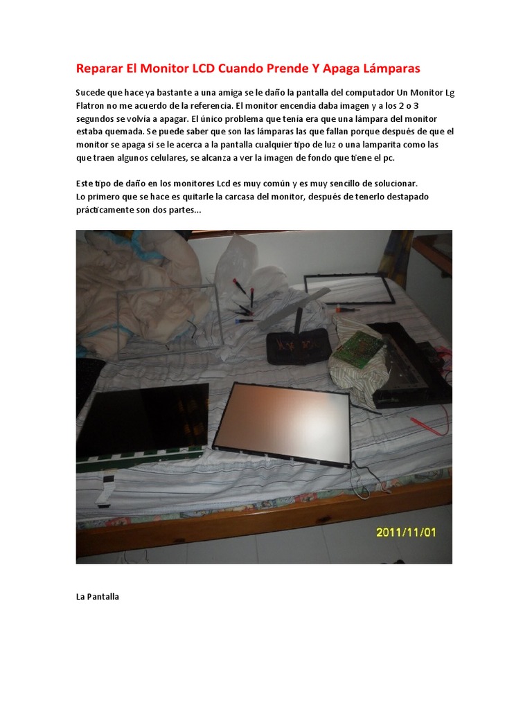 Reparar El Monitor LCD Cuando Prende Y Apaga Lámparas | PDF | Monitor ...