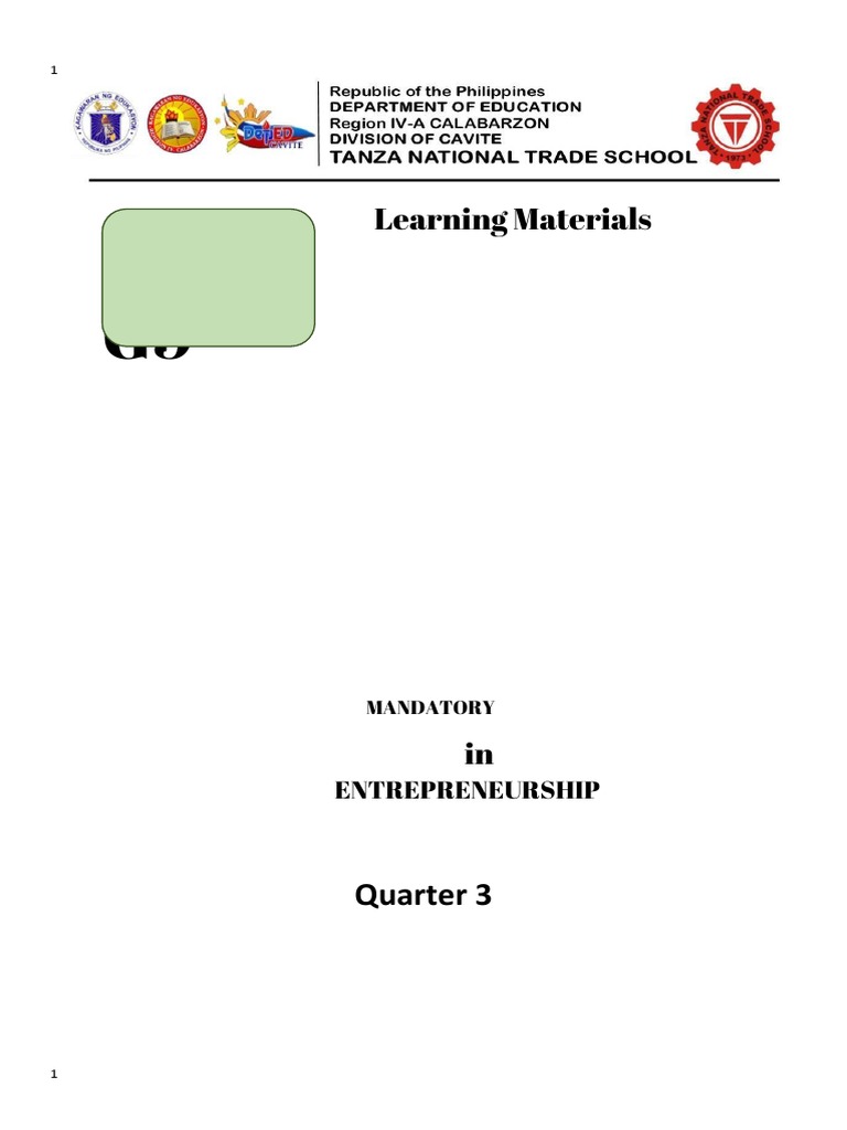 G9 ENTREP 3rd QUARTER PDF | PDF | Net Income | Cost