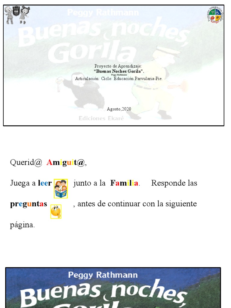 Cuento BUENAS NOCHES GORILA | PDF