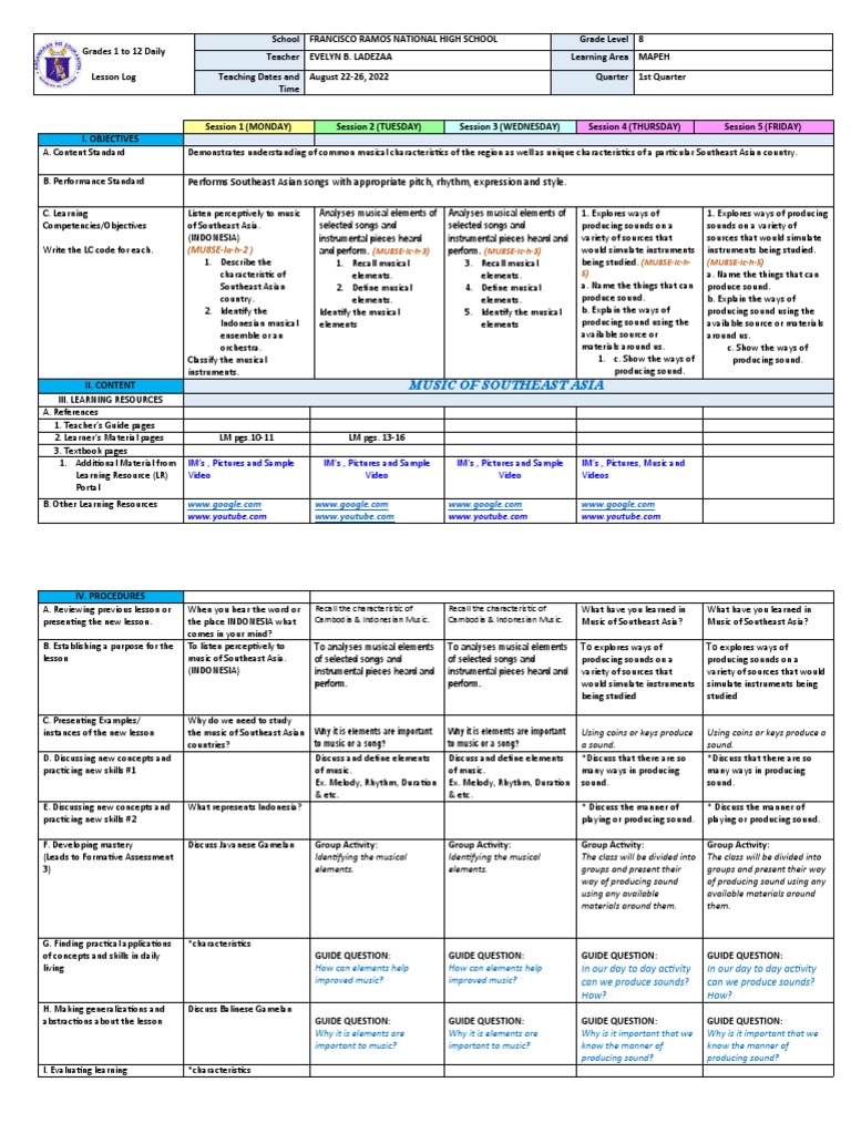 1ST Quart August 22 2622 | PDF | Sound | Cognition