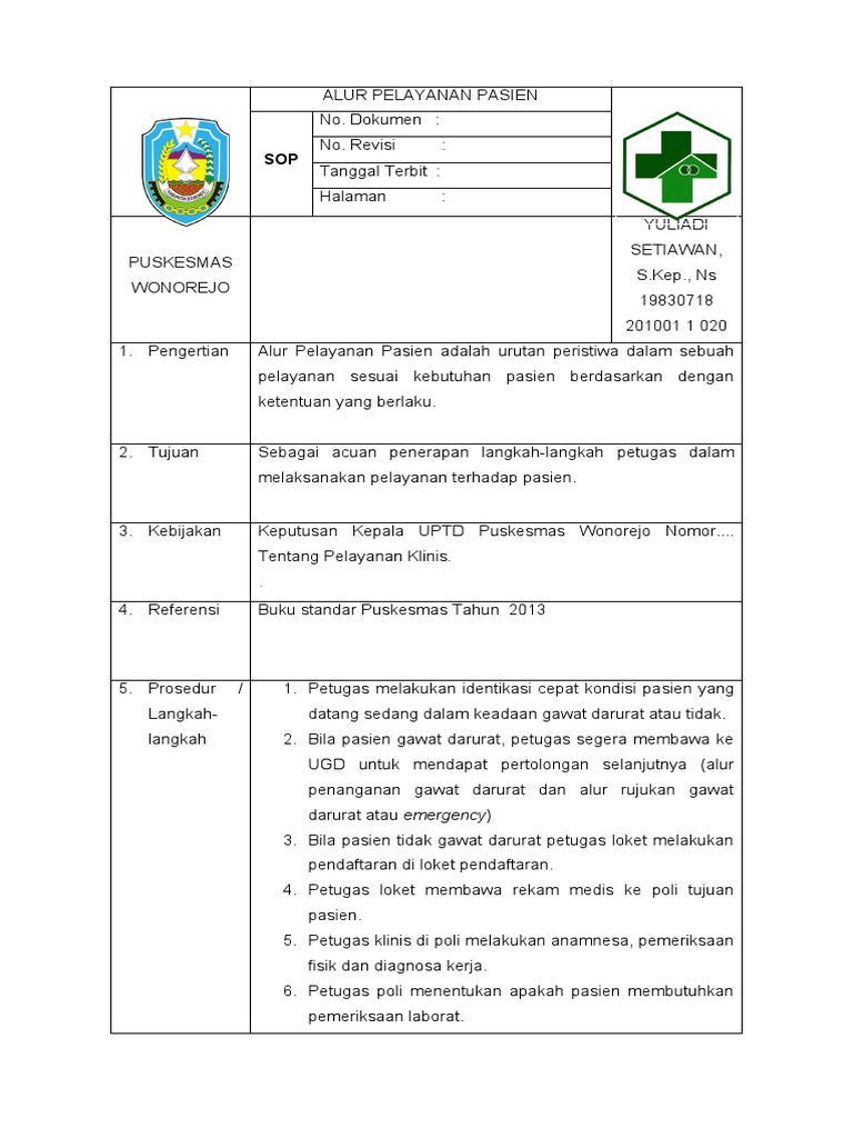 Sop Alur Pelayanan Fix | PDF