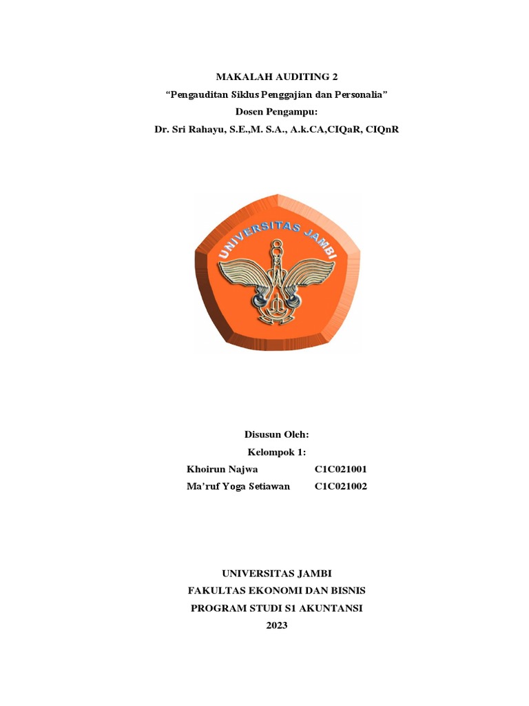 Makalah Auditing 2 - Kelompok 1 - Materi Penggajian PDF | PDF