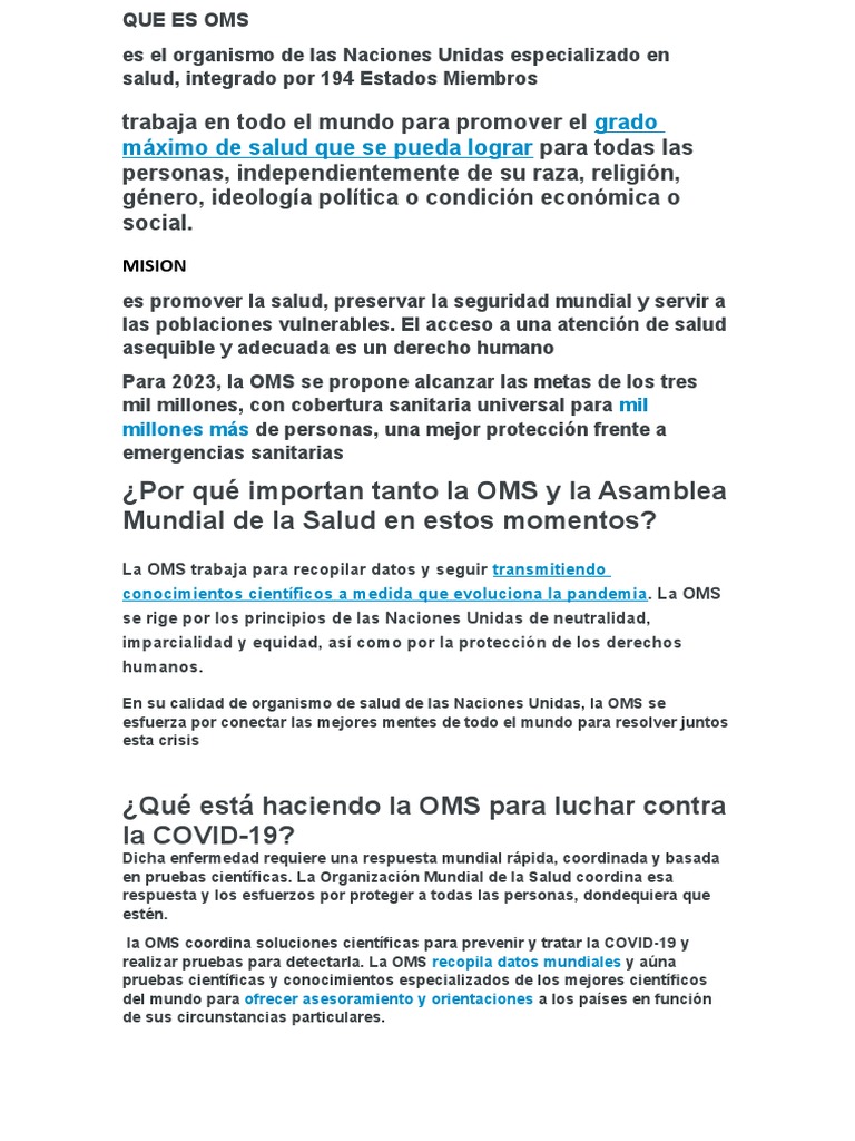 Que Es Oms 12 | PDF | Política | Ciencias sociales
