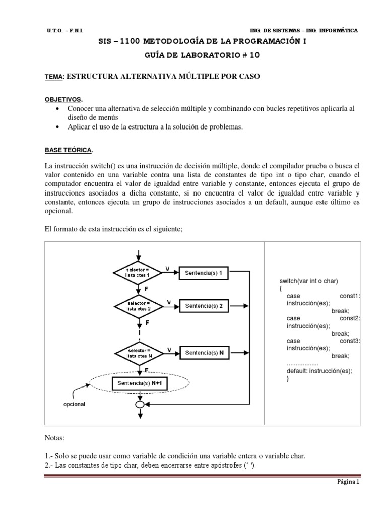 Guia LAB 10 Prog I Multiple Por Caso | PDF | Informática | Programación ...