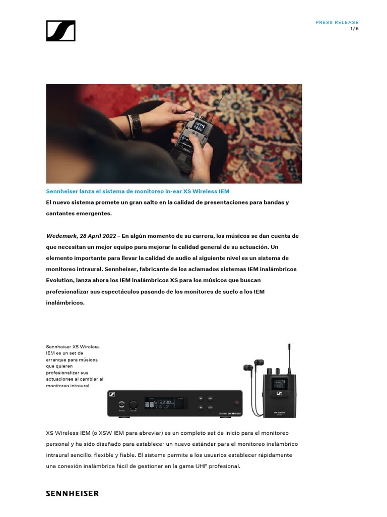 Sennheiser XSW Iemes | PDF