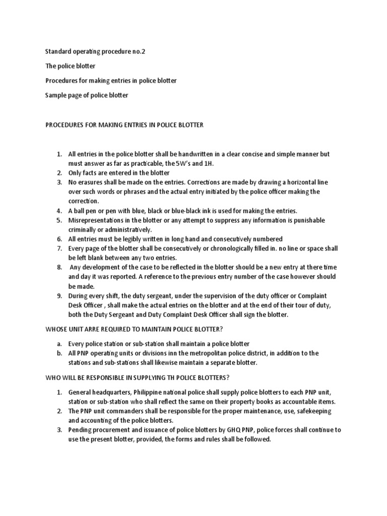 Standard Operating Procedure No | PDF | Social Science