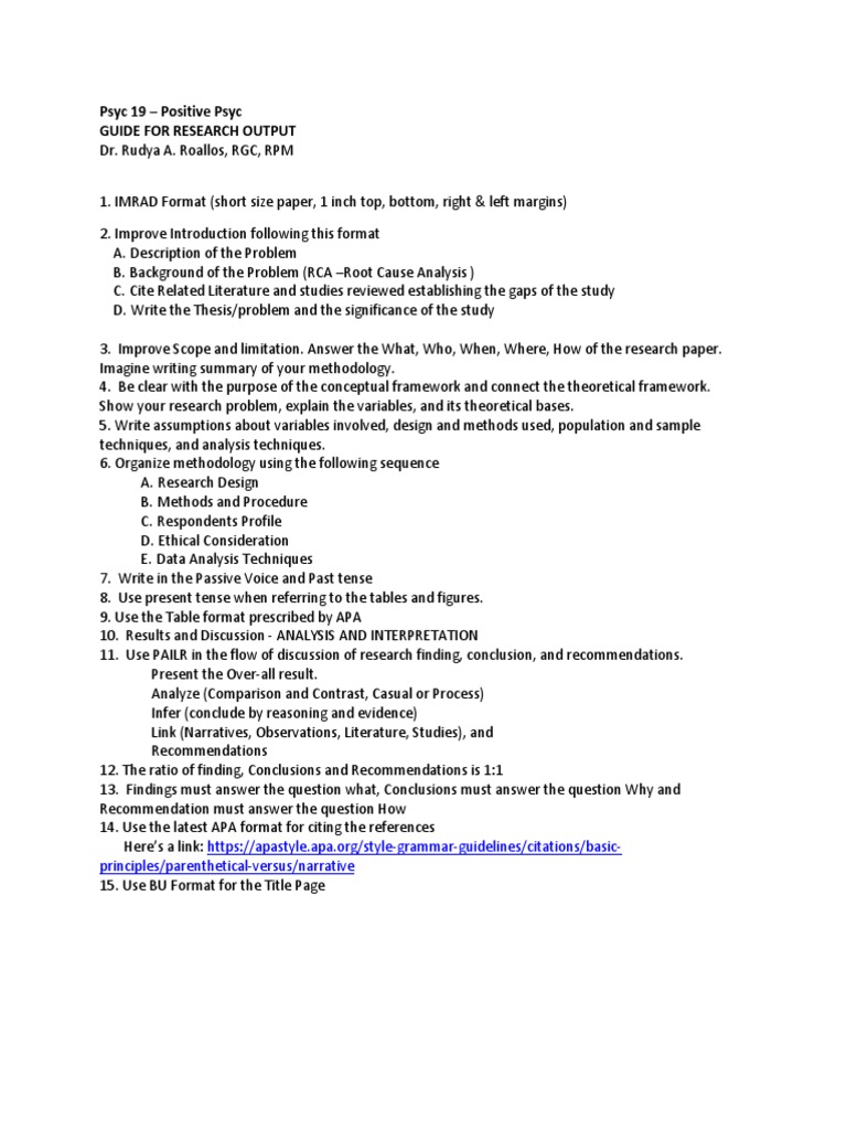 Guide For Research Output | PDF