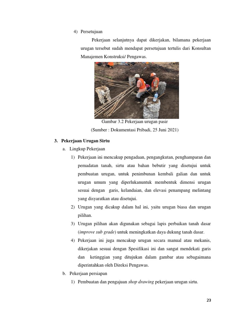 Pekerjaan Urugan Sirtu dan Spesifikasinya | PDF | Griya & Taman | Sains ...