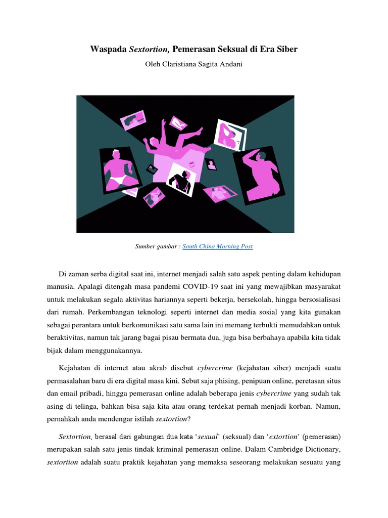 Waspada Sextortion, Pemerasan Seksual Di Era Siber | PDF