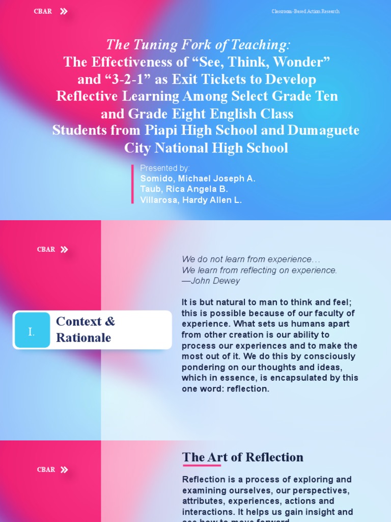 Cbar-Presentation-Exit-Tickets 1 | PDF | Learning | Experience