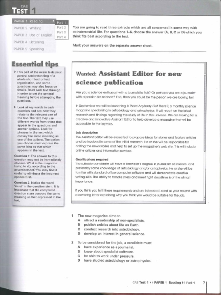 Test 1 Reading | PDF