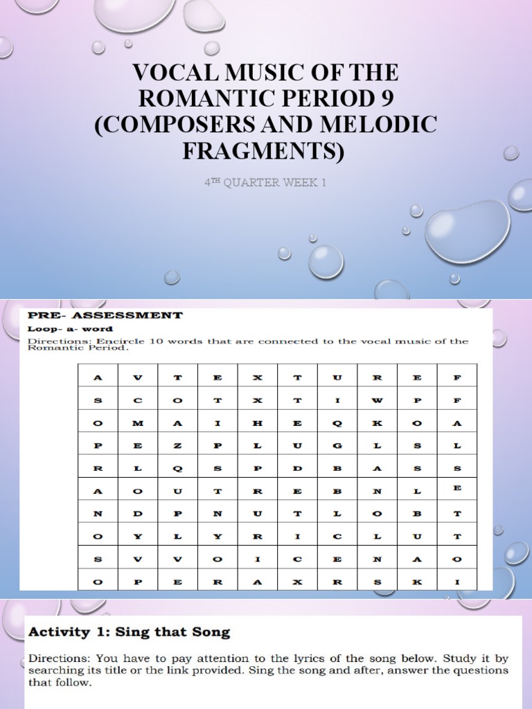 Vocal Music Of The Romantic Period Pdf