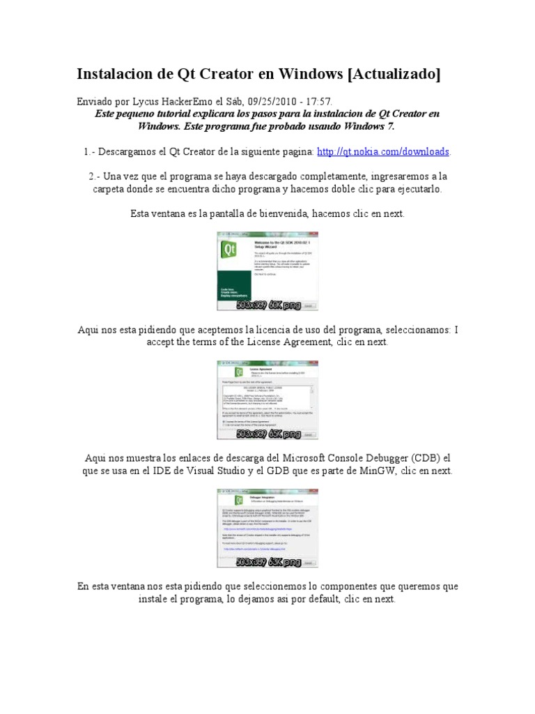 Instalacion de QT Creator en Windows | PDF | Microsoft Windows | Point ...