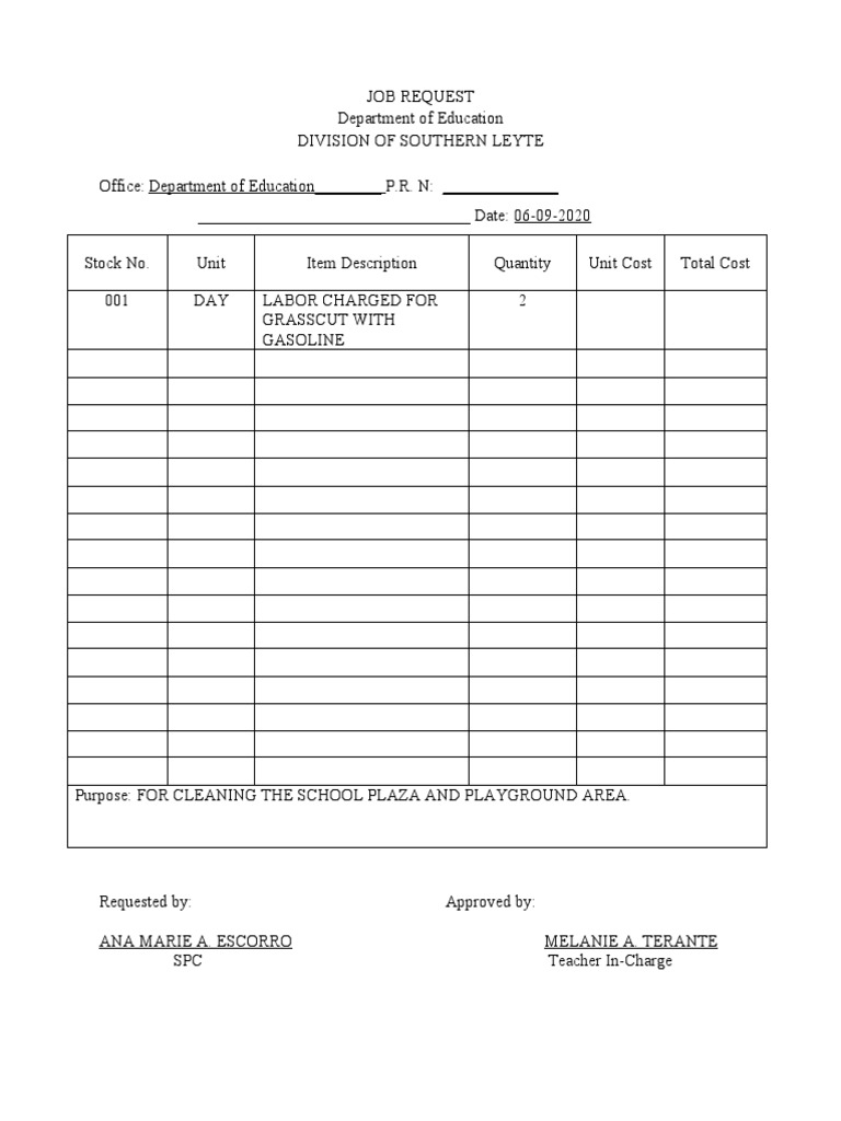Job Request | PDF