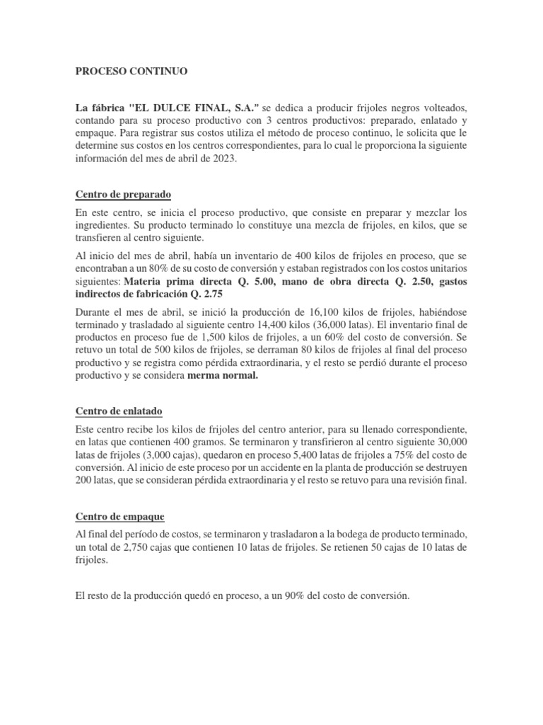 Proceso Continuo | PDF