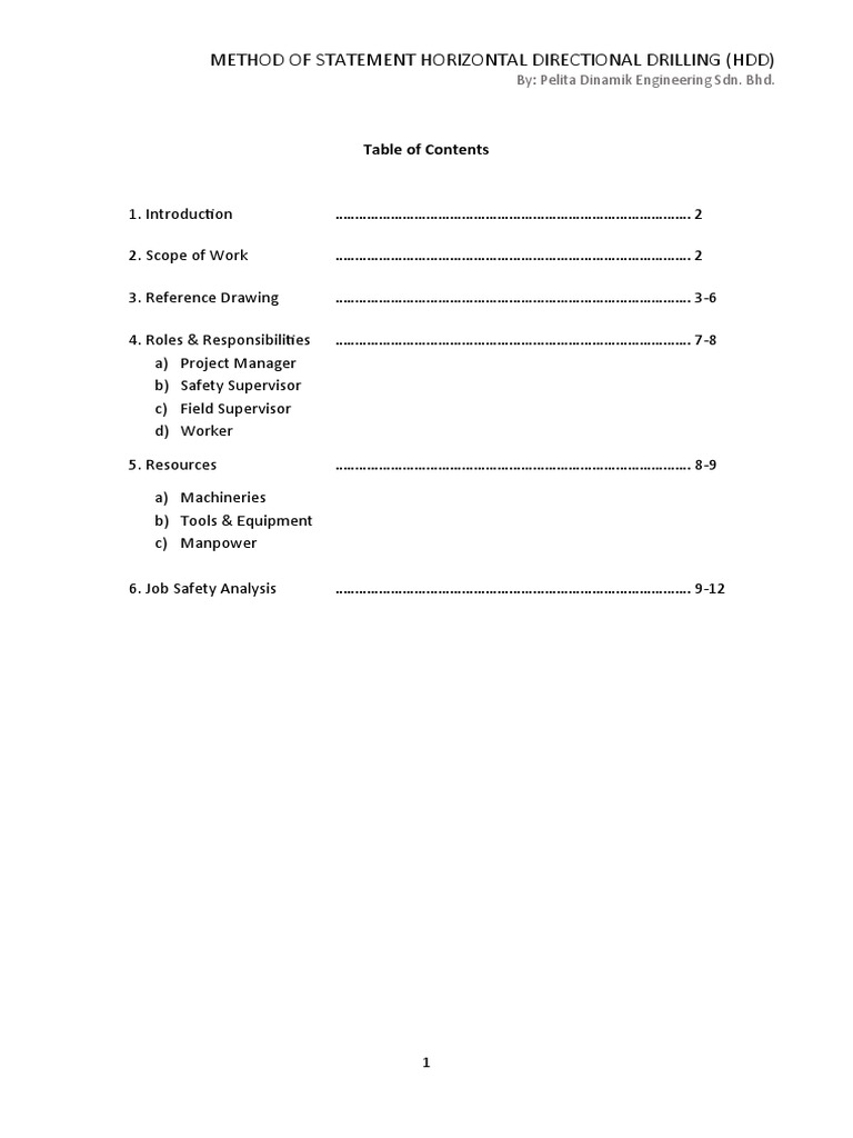 HDD Method Statement for Cable Laying | PDF
