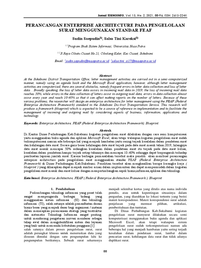 Contoh Studi Kasus FEAF | PDF | Arsitektur Sistem | Manajemen Teknologi ...