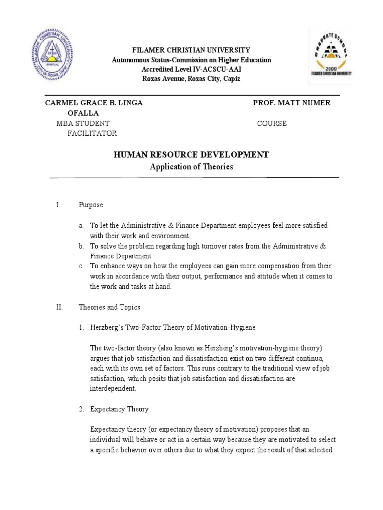 HRD Theories Application | Download Free PDF | Psychology ...