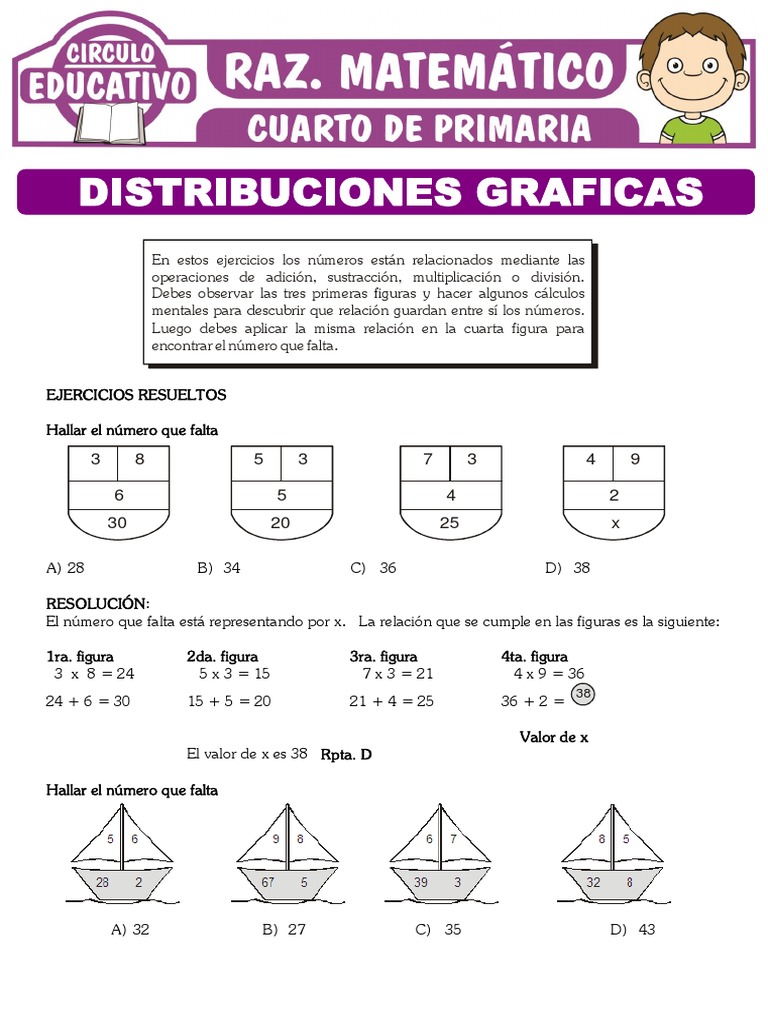Ejercicios-de-Distribuciones-Graficas-para-Cuarto-de-Primaria PDF | PDF ...