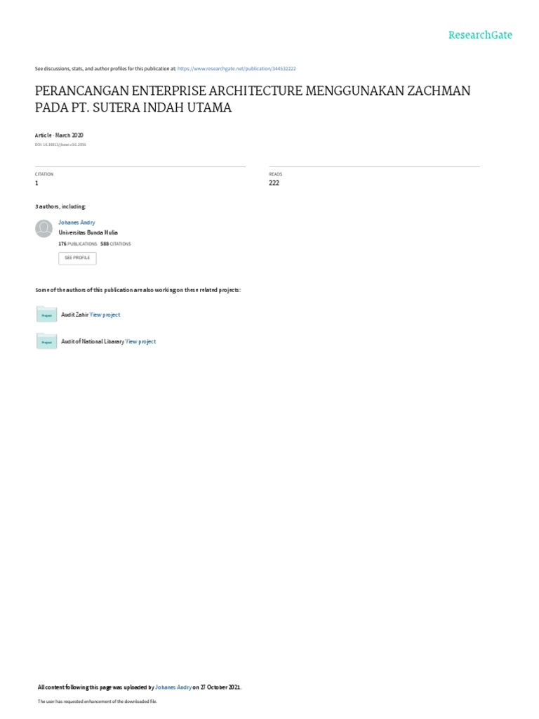 Contoh Studi Kasus Zachman | PDF | Information Management | Software Design