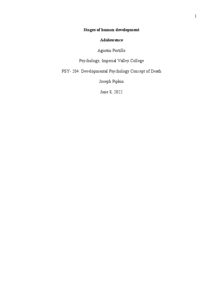 Stages Of Human Development Adolescence Pdf
