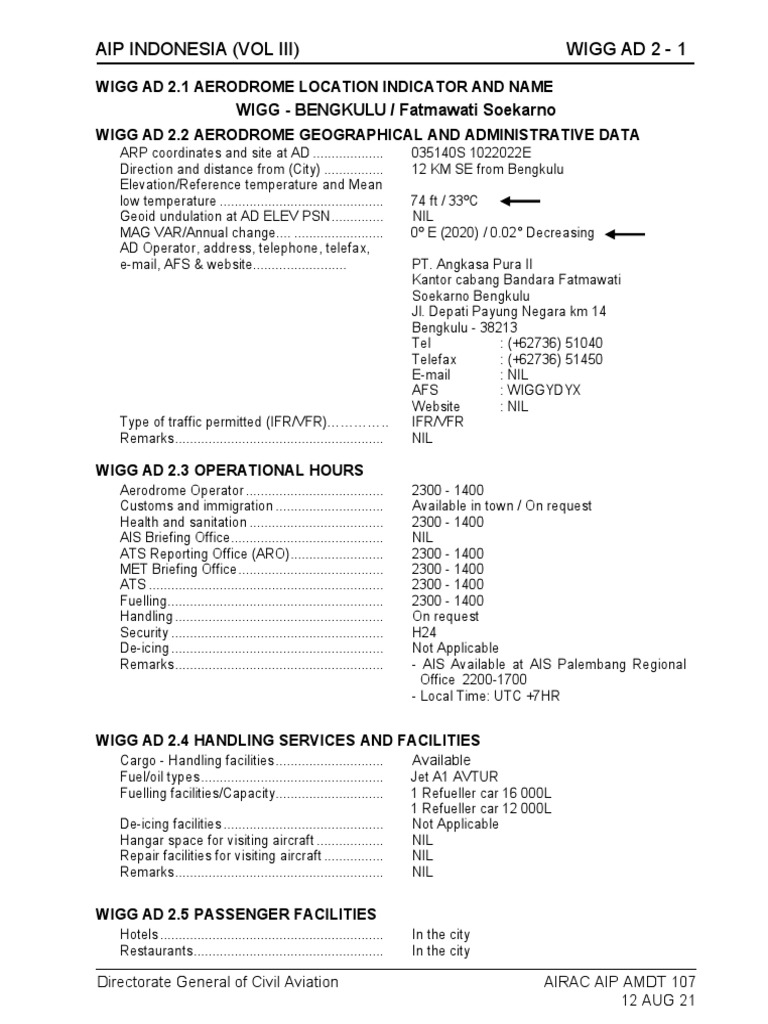 138-WIGG AD 2.1 to AD 2.24 AIRAC AIP AMDT 127 23 MAR 23 | PDF | Air ...