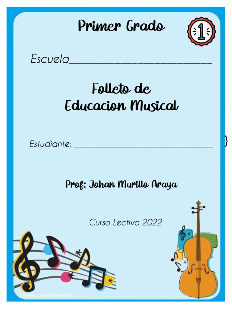 1.folleto de Música Primer Grado | PDF | Sonido | Color