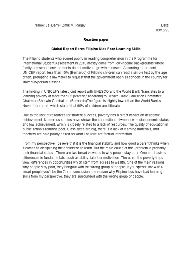 Name - Jai Darrell Zmik M. Ragay | PDF