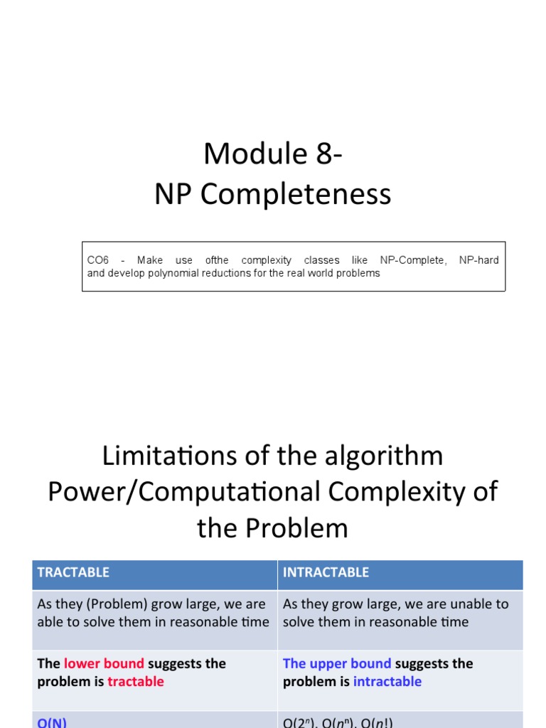 Intro to NP Completeness modified.ppt | PDF