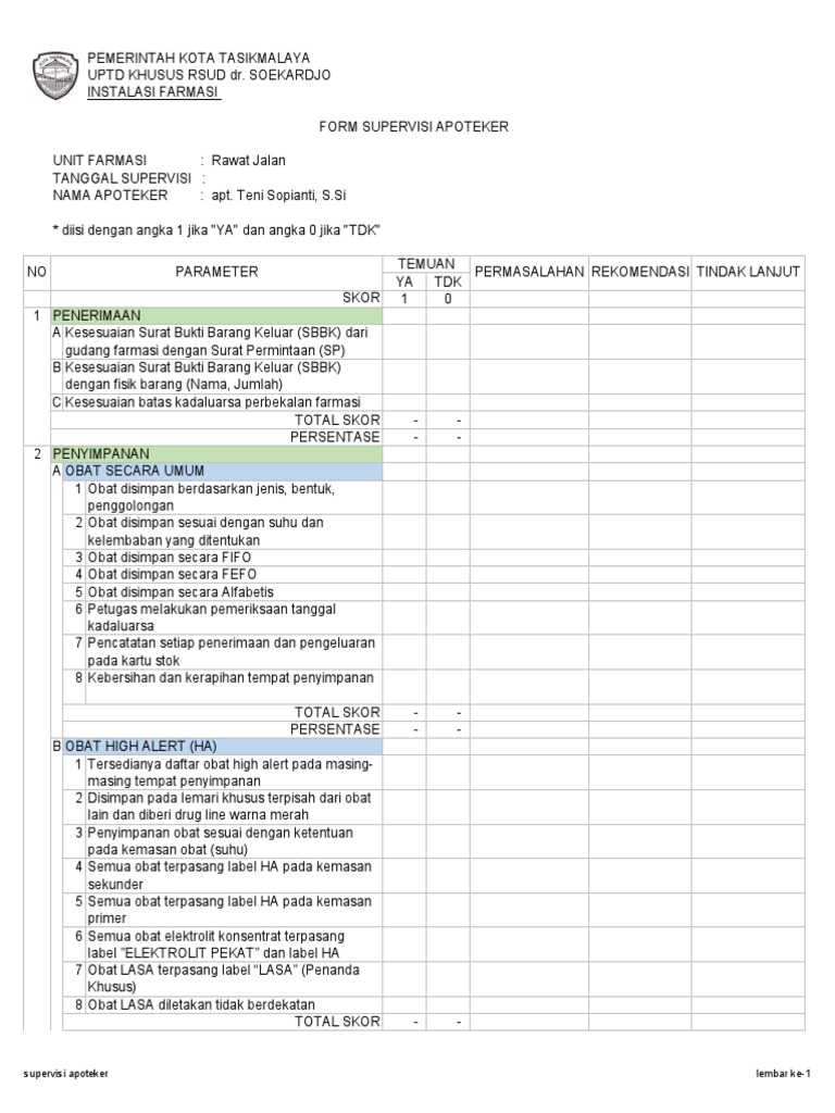 Form Supervisi Rawat Jalan Fix Banget | PDF | Kesehatan Holistik