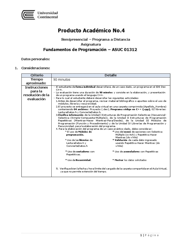 PA 04 Fundamentos Programacion | PDF | Programación de computadoras | Ingeniería