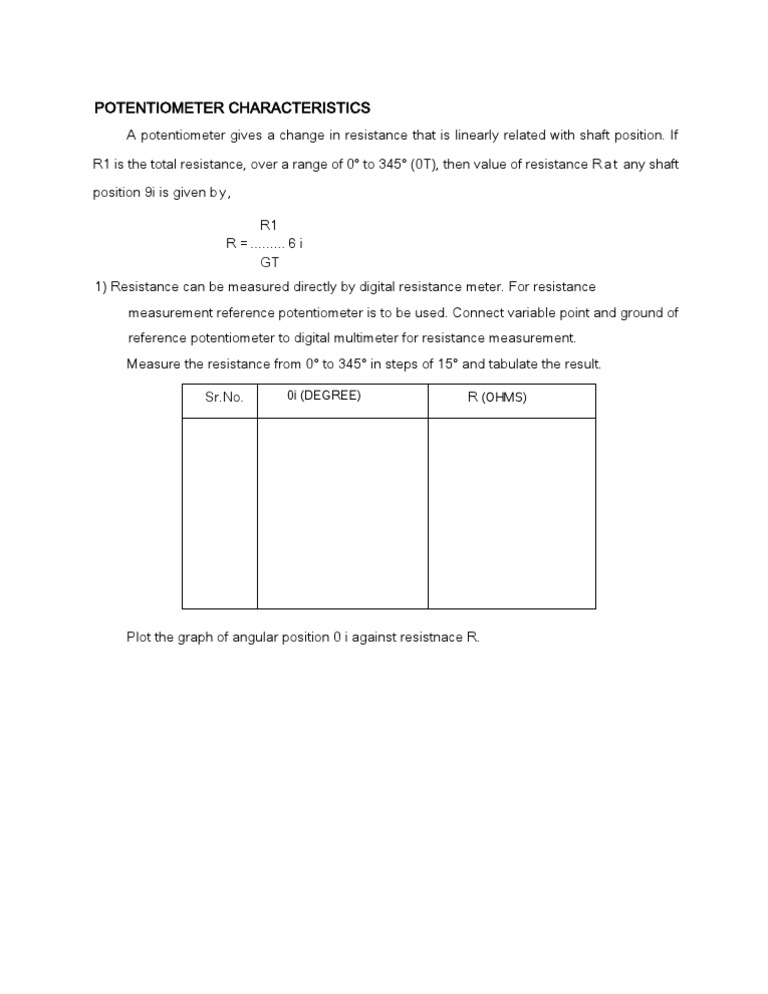 Measuring Potentiometer Resistance | PDF