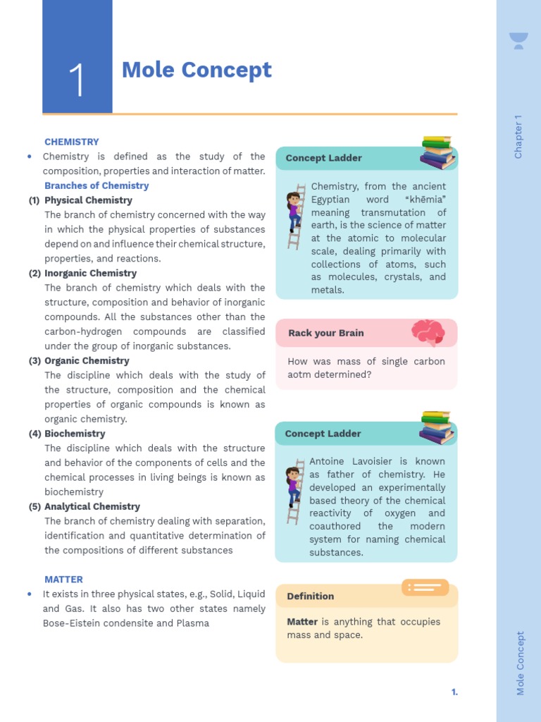 Mole Concept PDF | PDF | Chemistry | Mole (Unit) Mole Concept PDF | PDF | Chemistry | Mole (Unit)