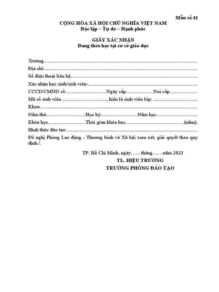 Mau So 41 Don ND 81 | PDF