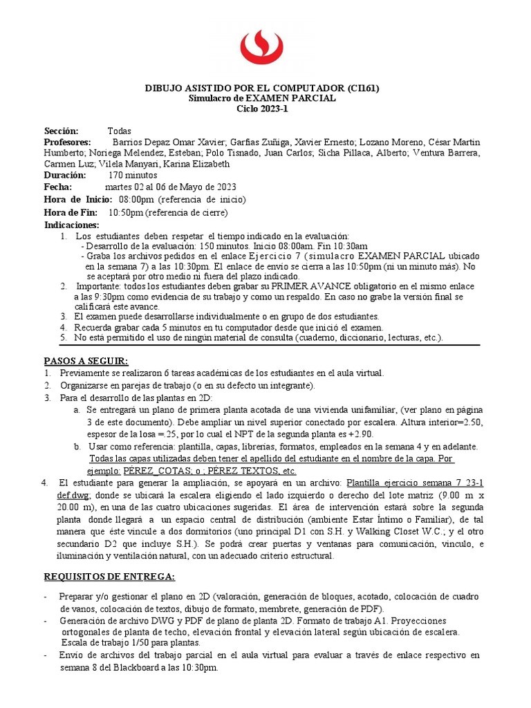 Simulacro Parcial 2023-1 Def CLM | PDF