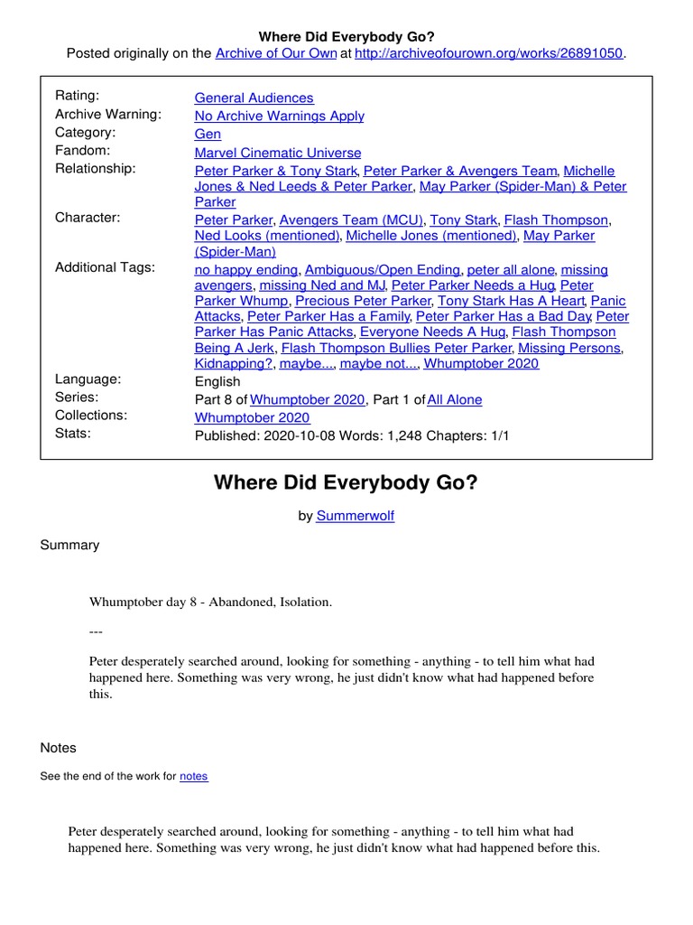 Where Did Everybody Go | PDF