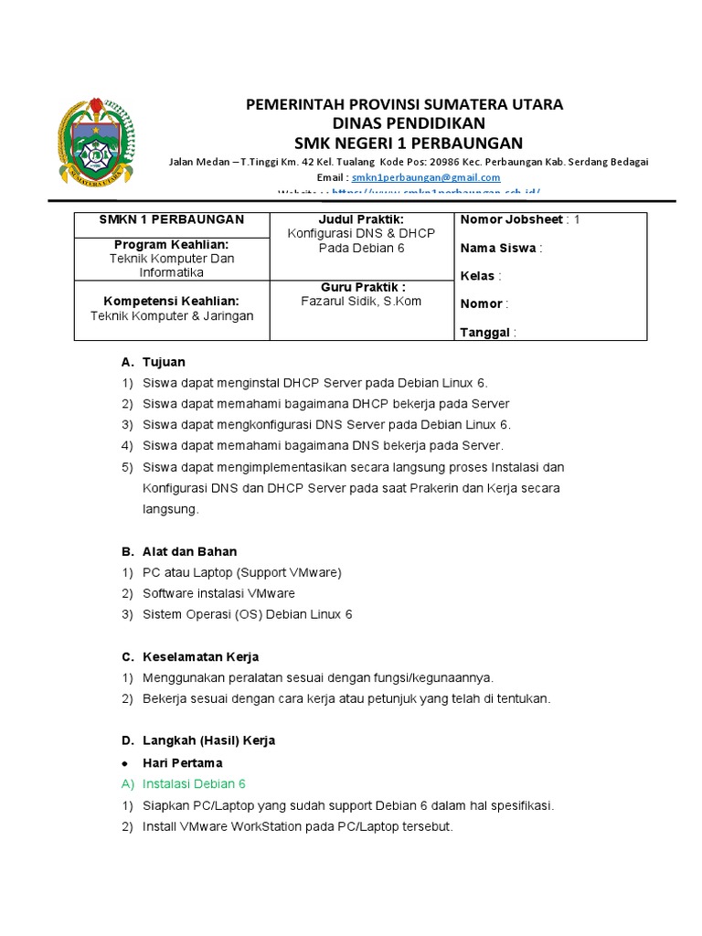 Jobsheet Instalasi Debian | PDF