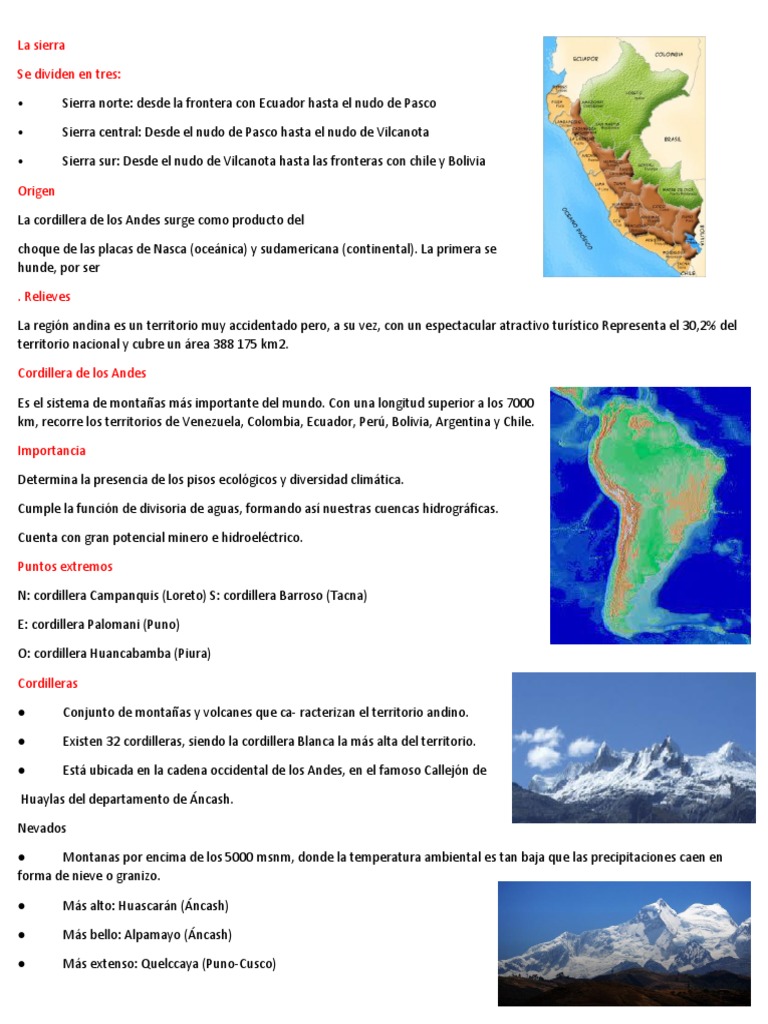 La Sierra Relieve PDF | PDF | Andes | Geografía Física