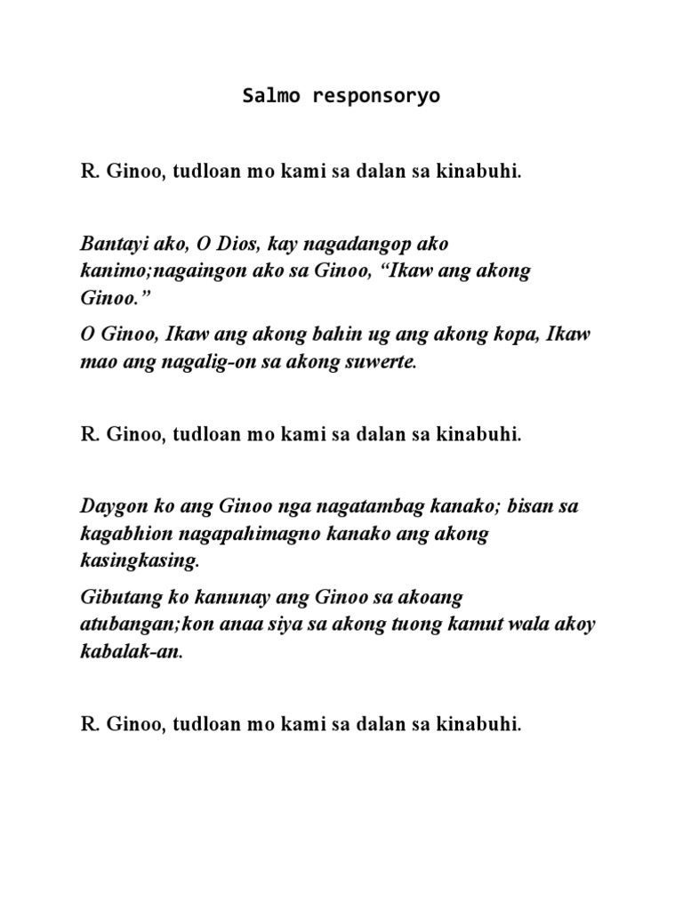 Salmo Responsoryo | PDF