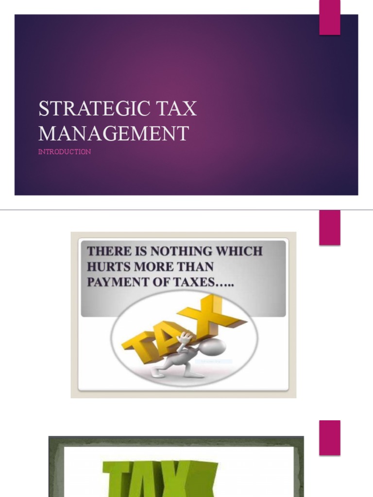 INTRO To STRATEGIC TAX MANAGEMENT - PPTM 3 | PDF