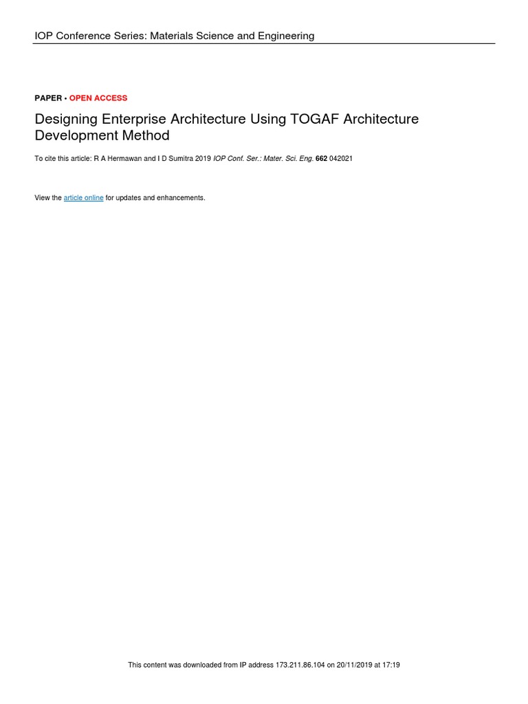 Designing_Enterprise_Architecture_Using_TOGAF_Arch | PDF | Systems ...