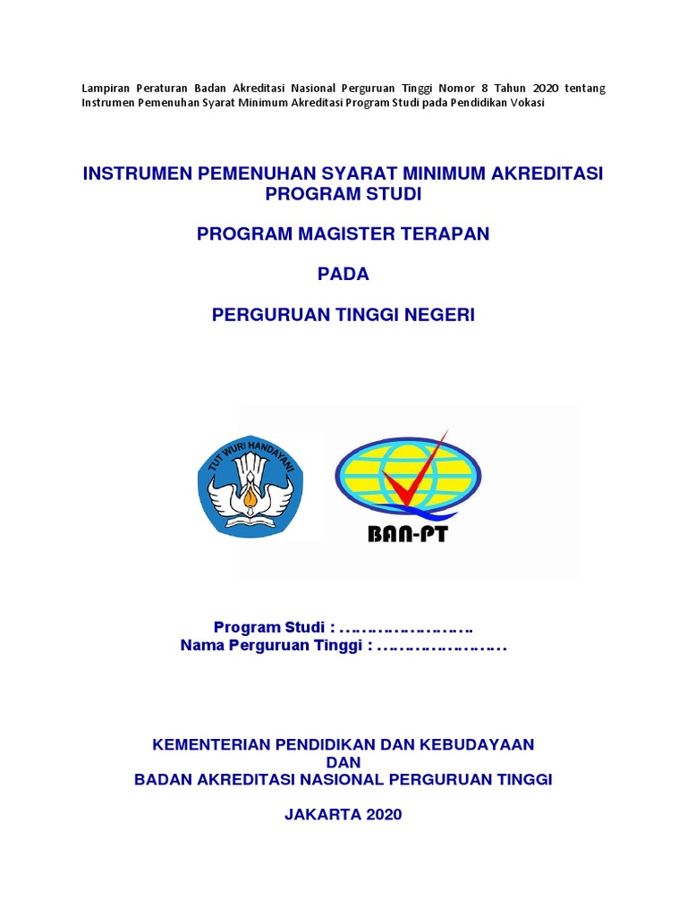 Instrumen Pembukaan Program Magister Terapan Untuk PTN | PDF | Bisnis | Seni