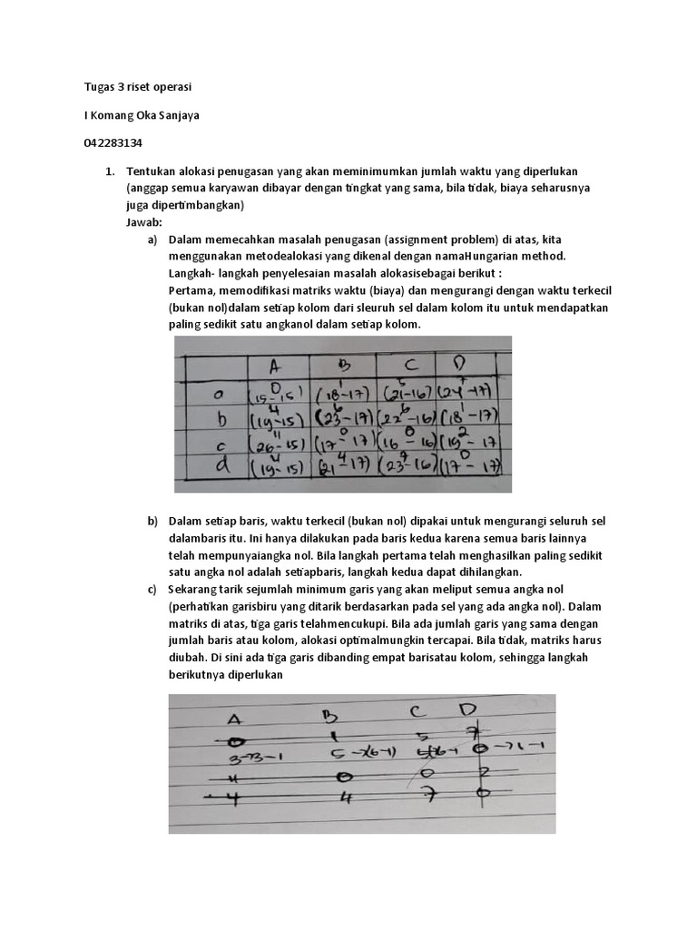 Tugas 3 Riset Operasi | PDF | Metode & Bahan Ajar | Sains & Matematika