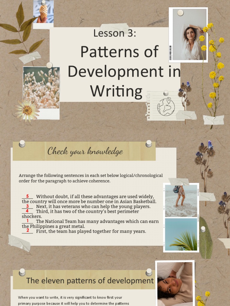 Lesson 3 - Patterns of Development in Writing | PDF | Causality | Substance Abuse