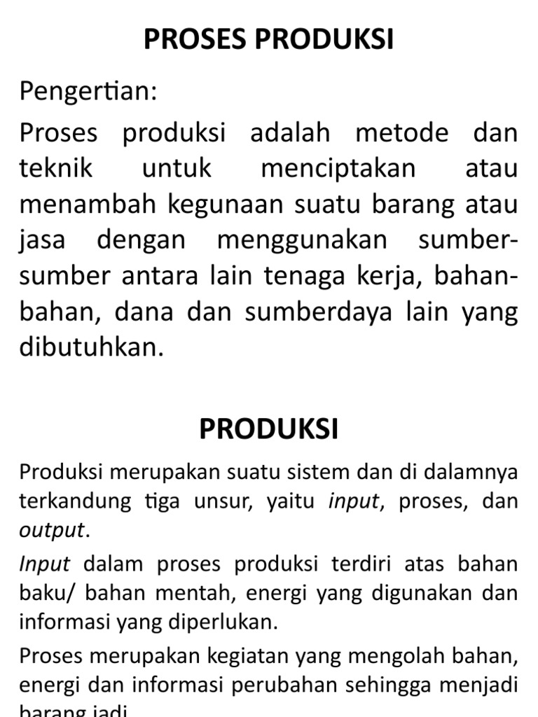 Proses Produksi | PDF | Teknologi & Rekayasa