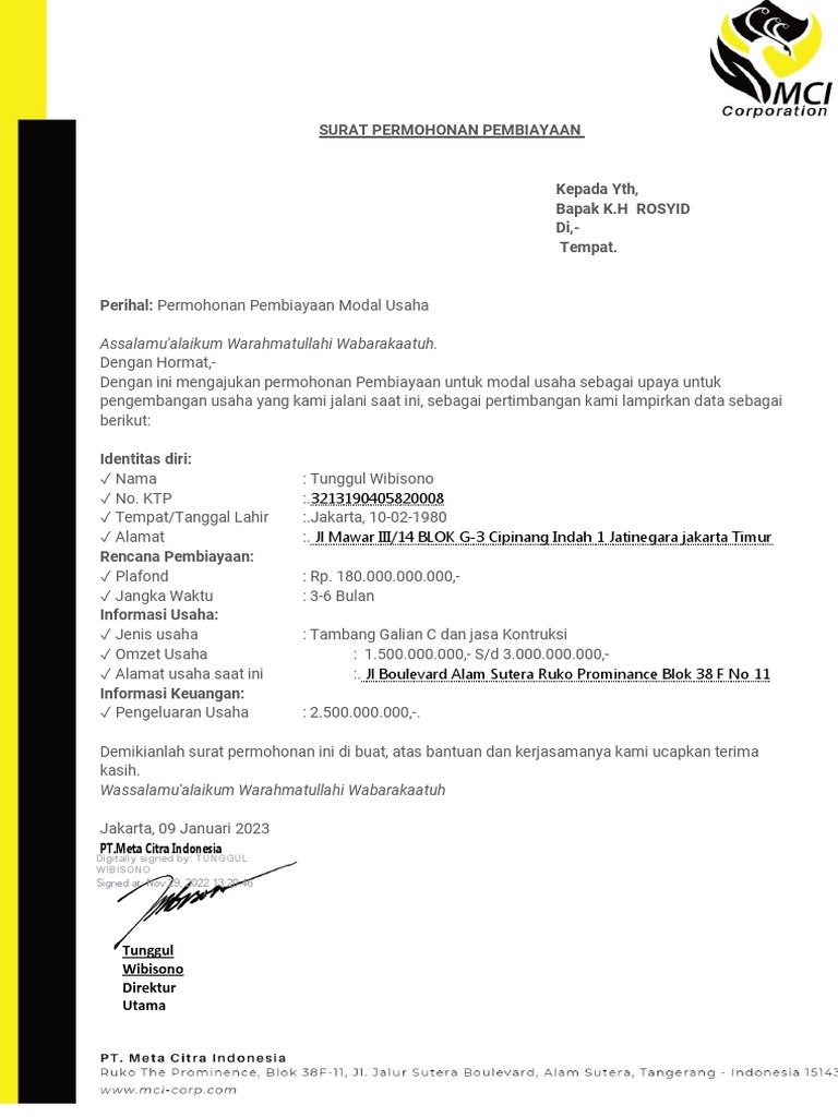 Permohonan Mci | PDF