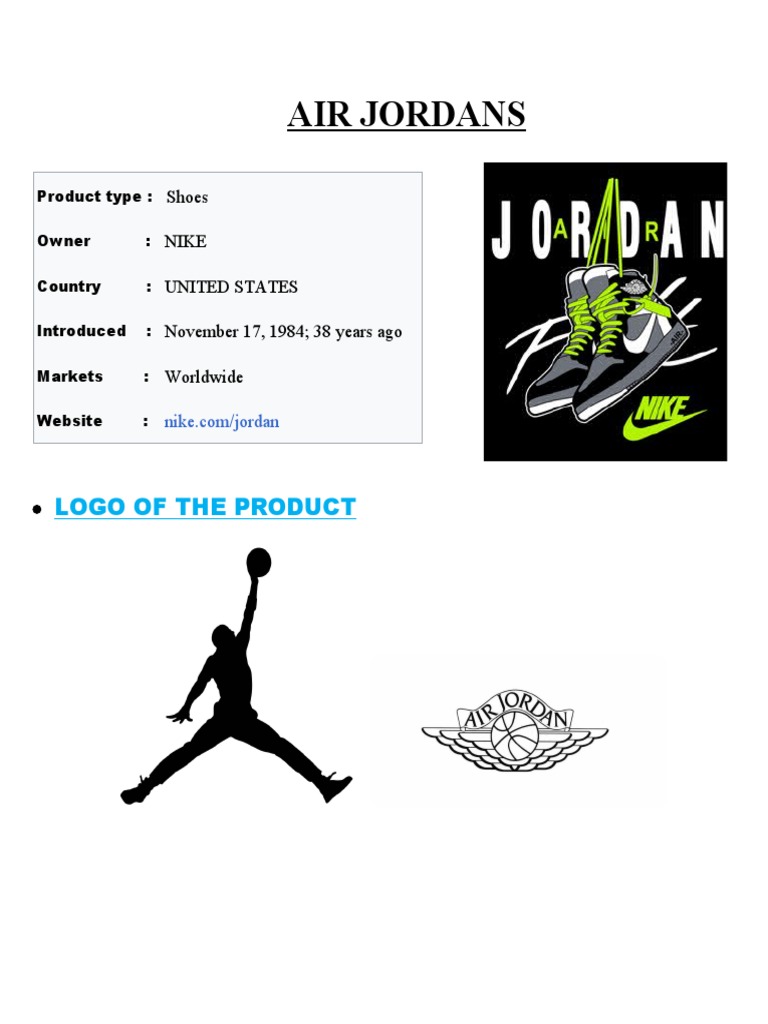 AIR JORDANS Info | PDF | Nike | Shoe